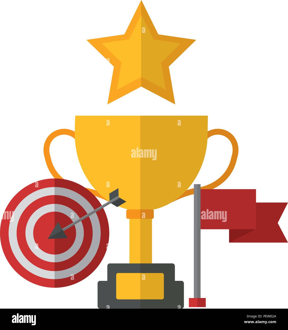 business trophy target flag and star award Stock Vector Image & Art - Alamy