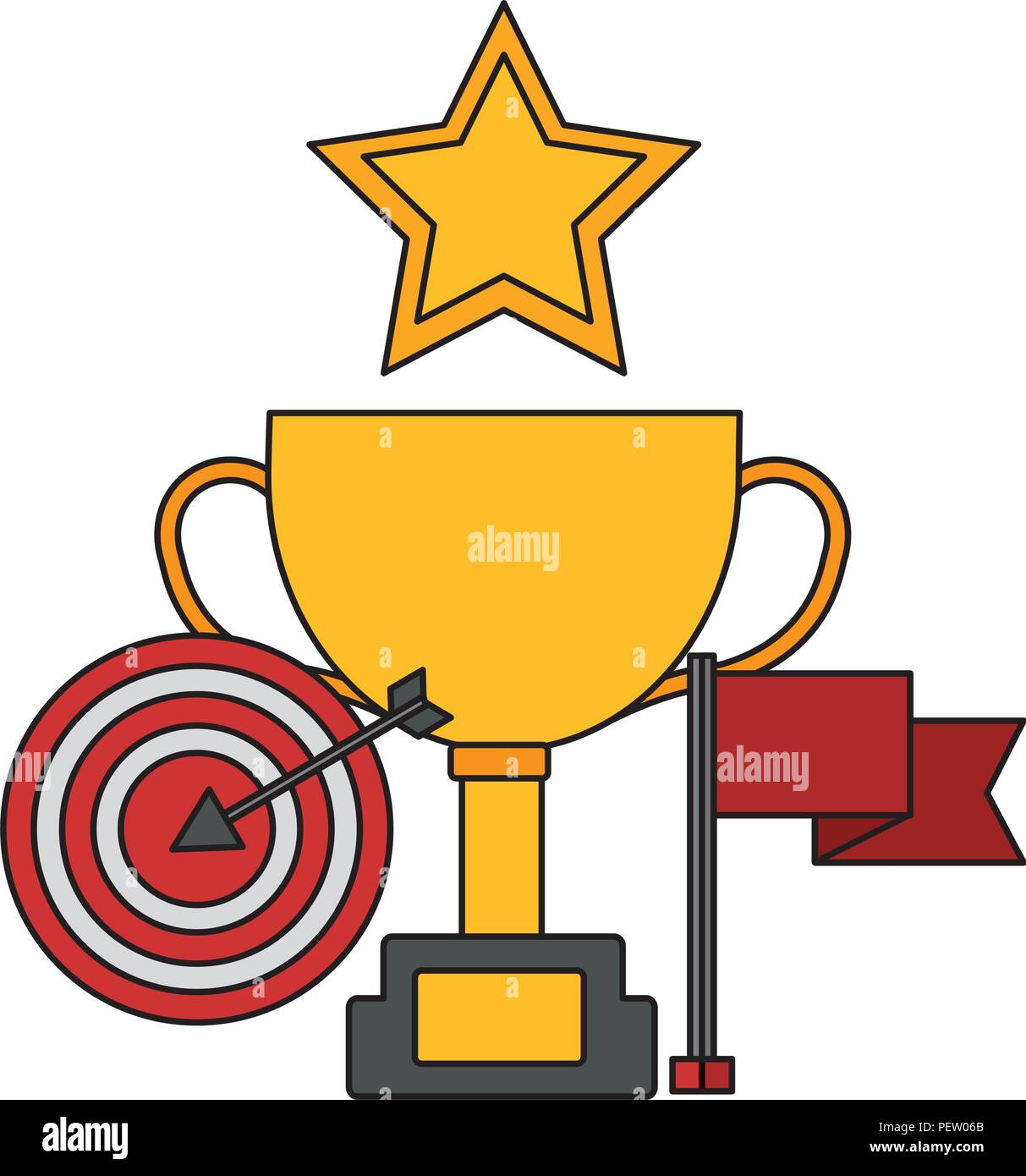 business trophy target flag and star award Stock Vector Image & Art - Alamy