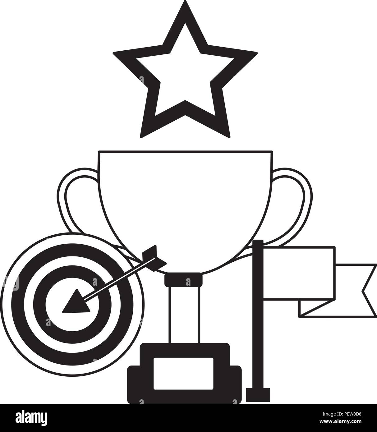 business trophy target flag and star award Stock Vector Image & Art - Alamy