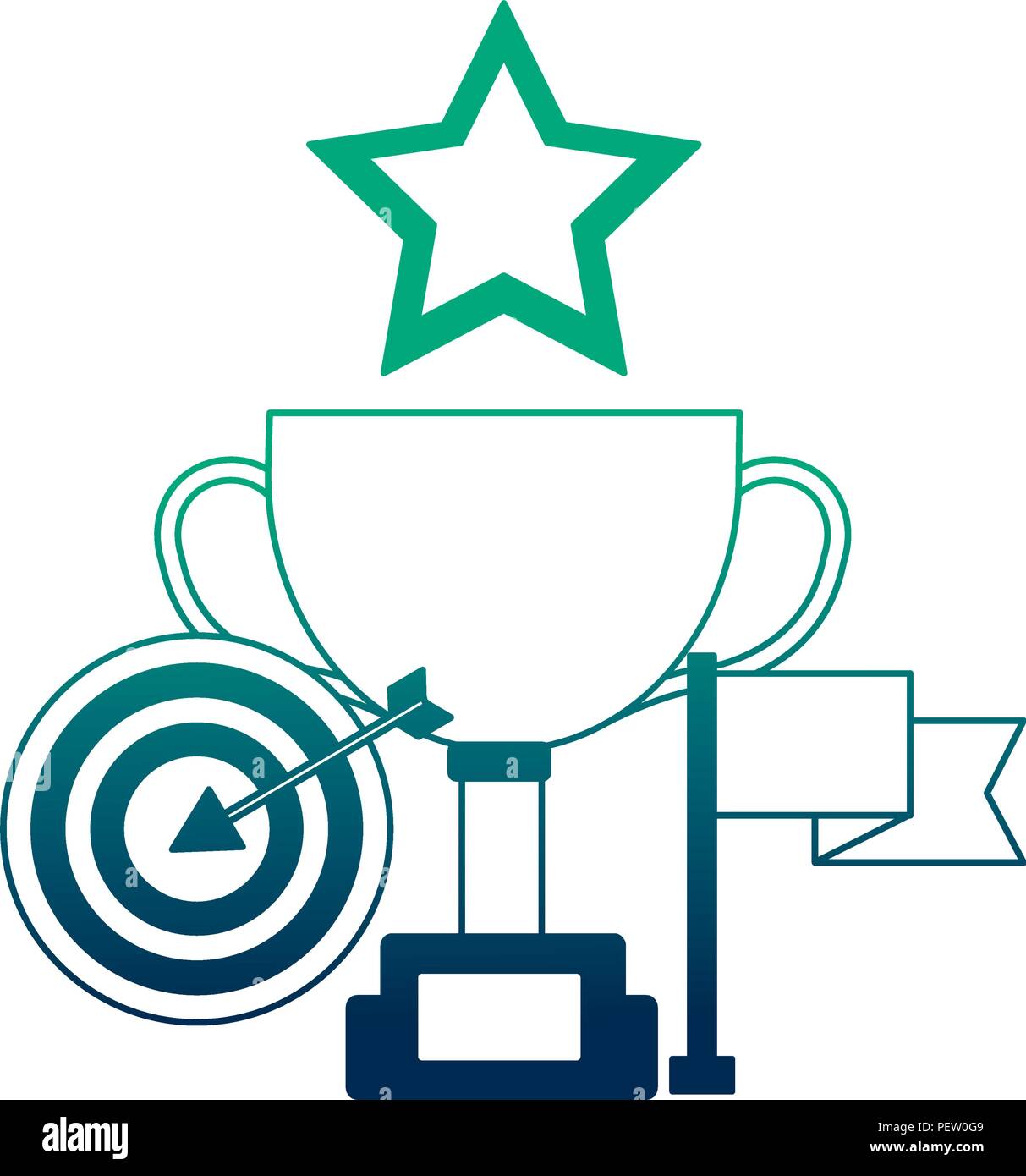 business trophy target flag and star award Stock Vector Image & Art - Alamy