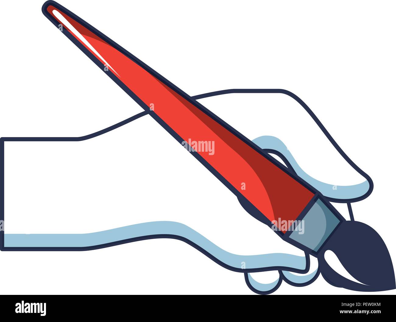 Artist using paint brush Stock Vector Images - Alamy