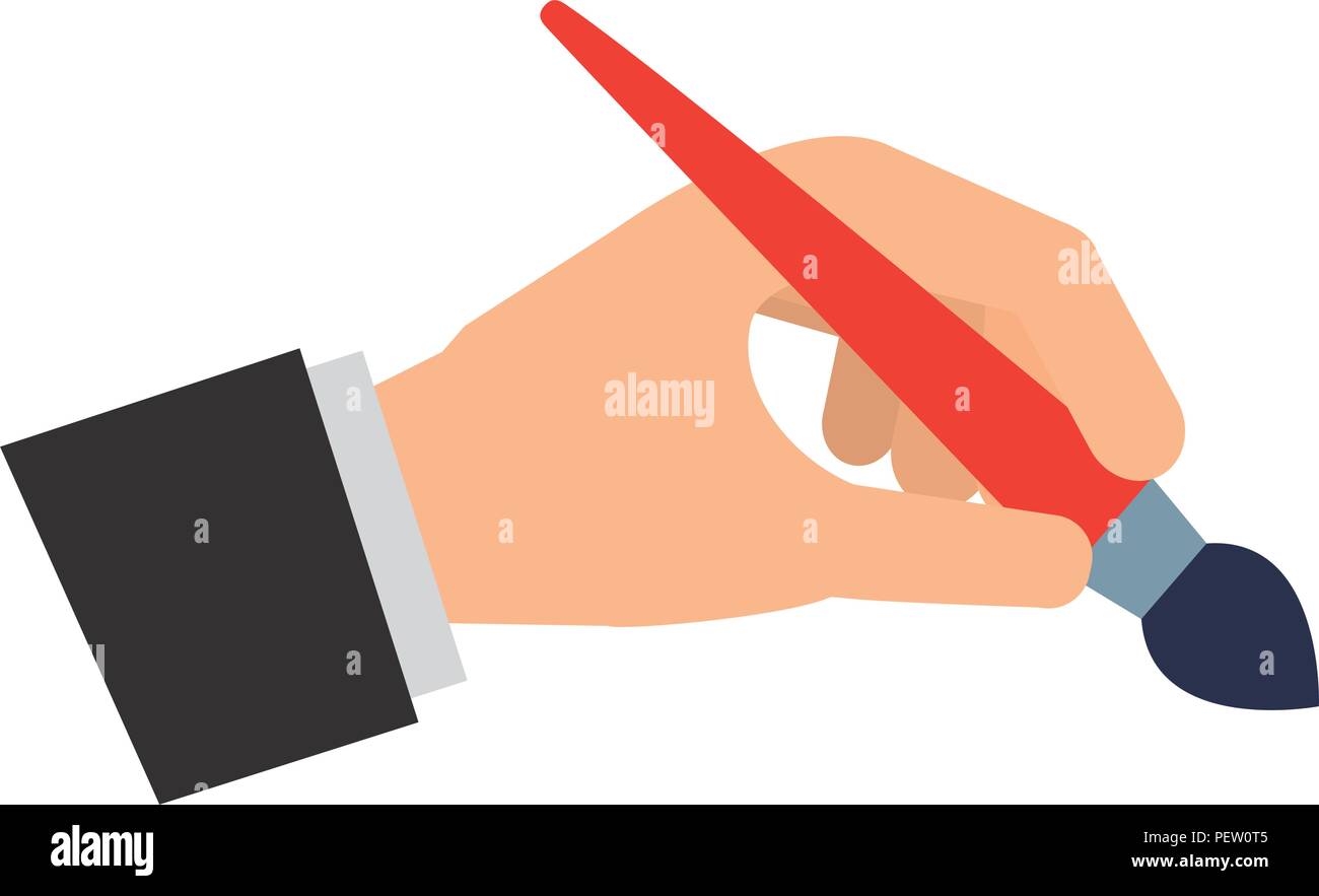 Artist using paint brush Stock Vector Images - Alamy