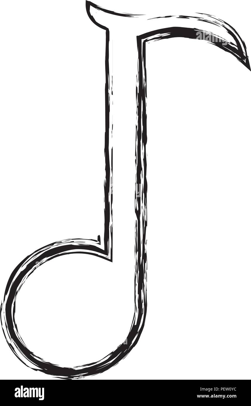 grunge quarter musical note sign rhythm Stock Vector Image & Art - Alamy