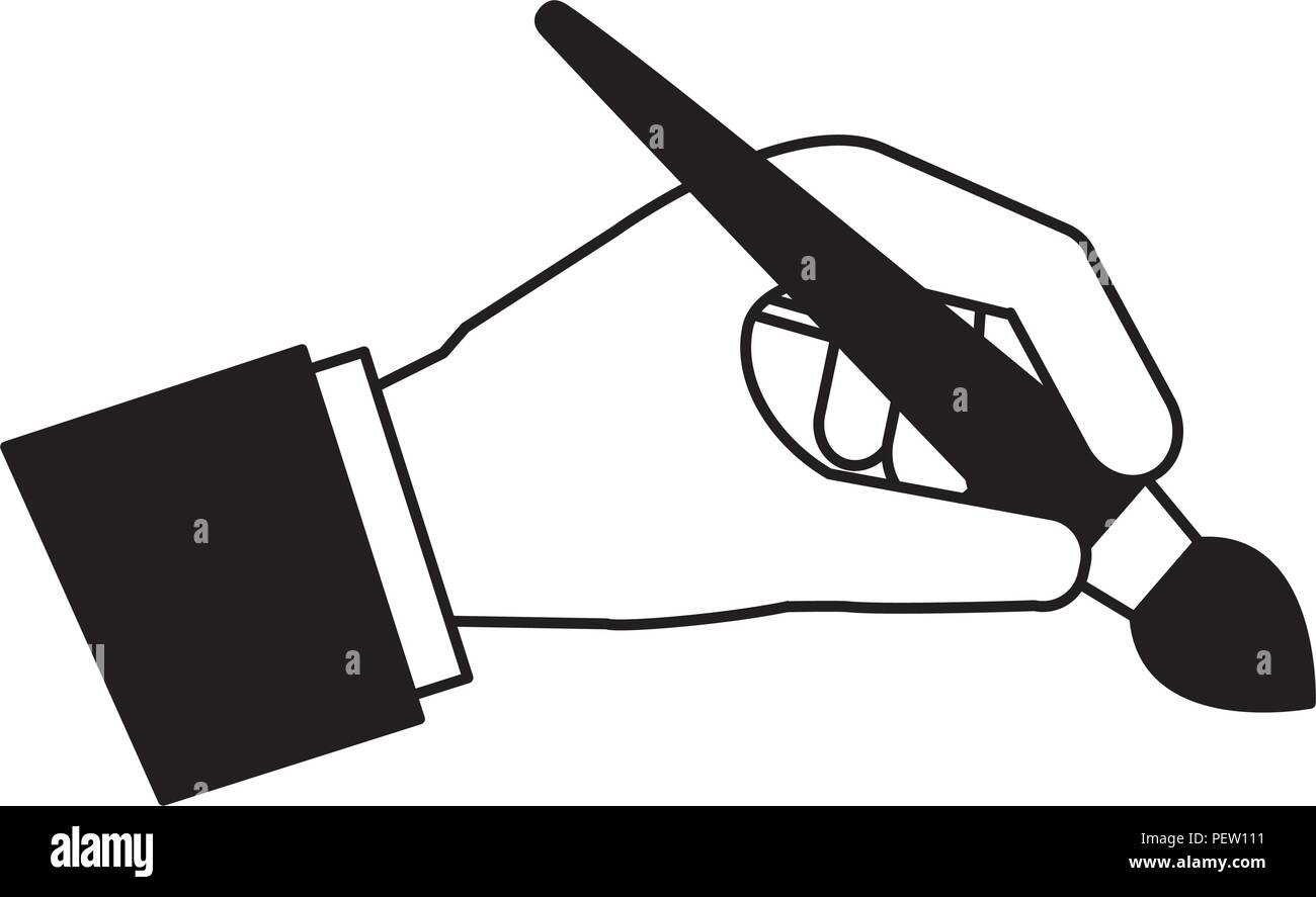 Artist using paint brush Stock Vector Images - Alamy