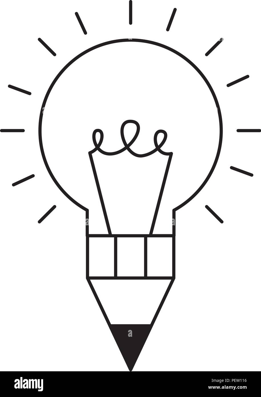 bulb pencil isolated icon Stock Vector Image & Art - Alamy