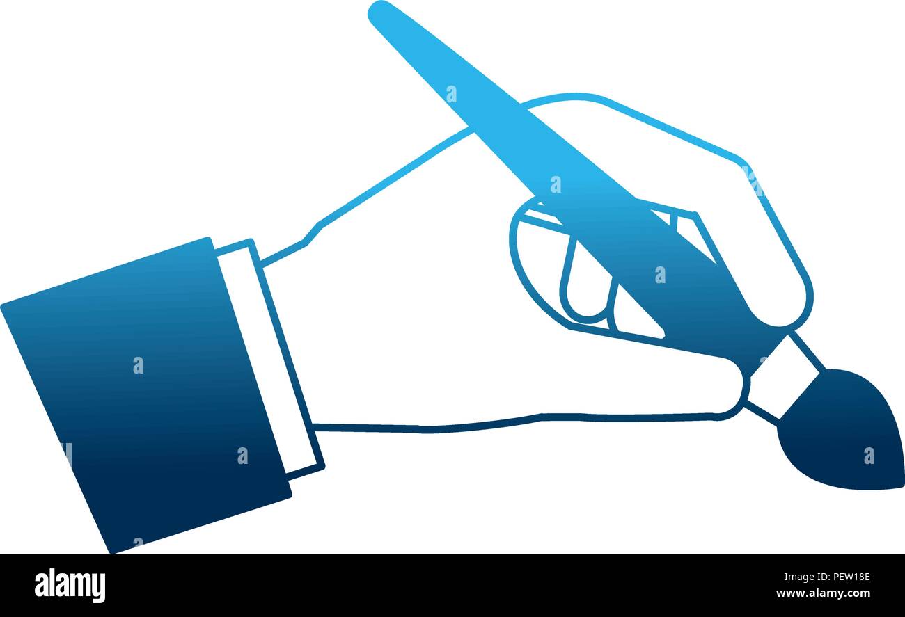 Artist using paint brush Stock Vector Images - Alamy