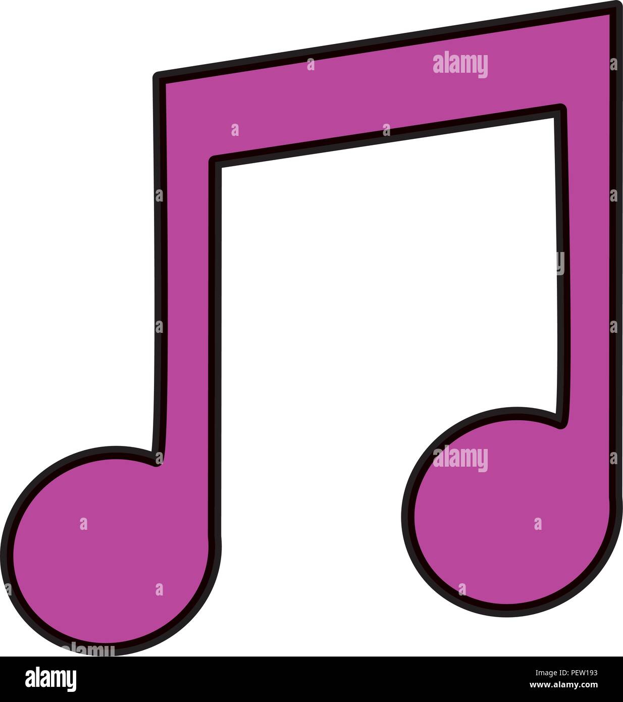 color 2 eighth musical note sign rhythm Stock Vector Image & Art - Alamy