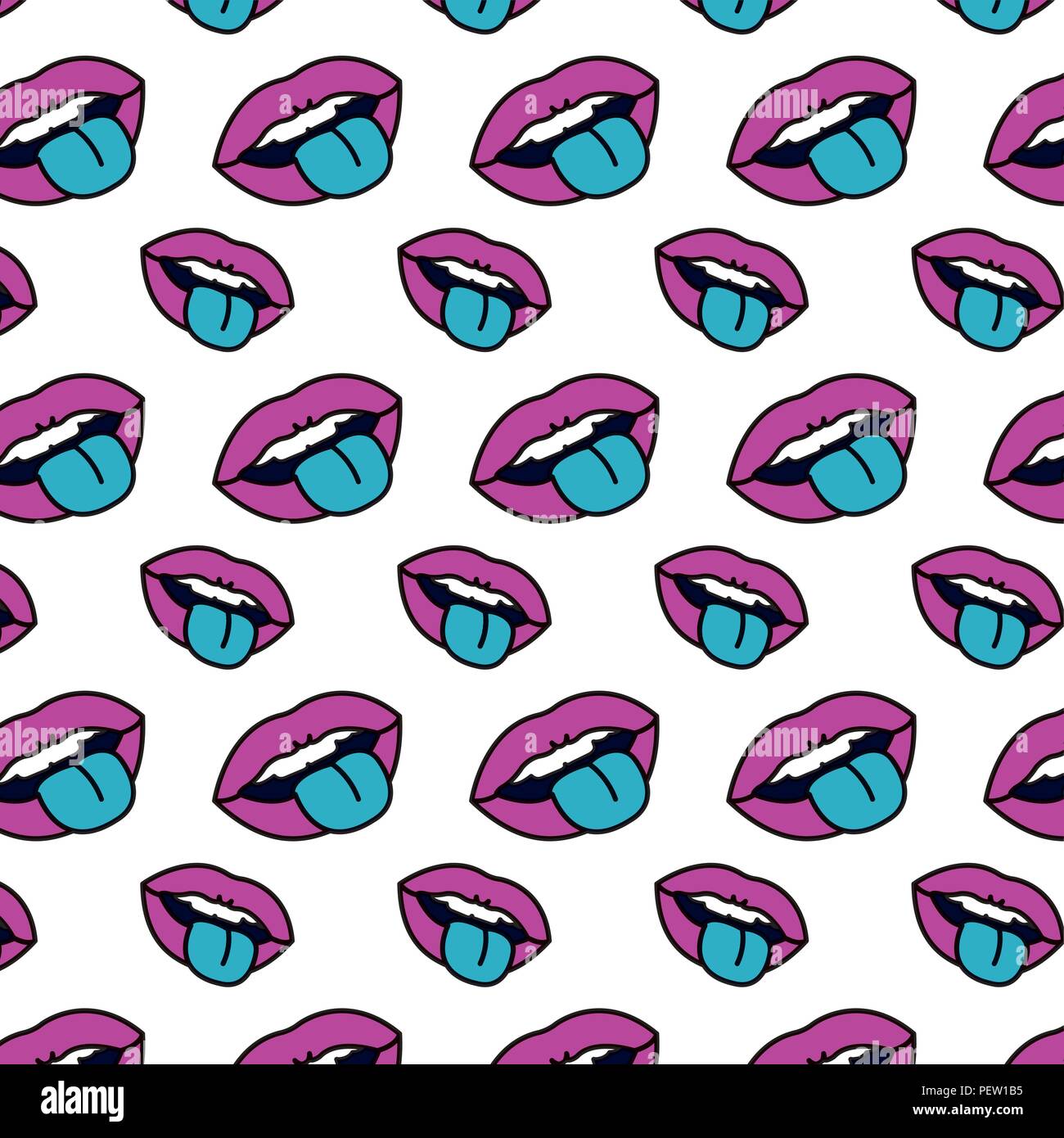 color funny mouth with teeth and tongue background Stock Vector Image ...