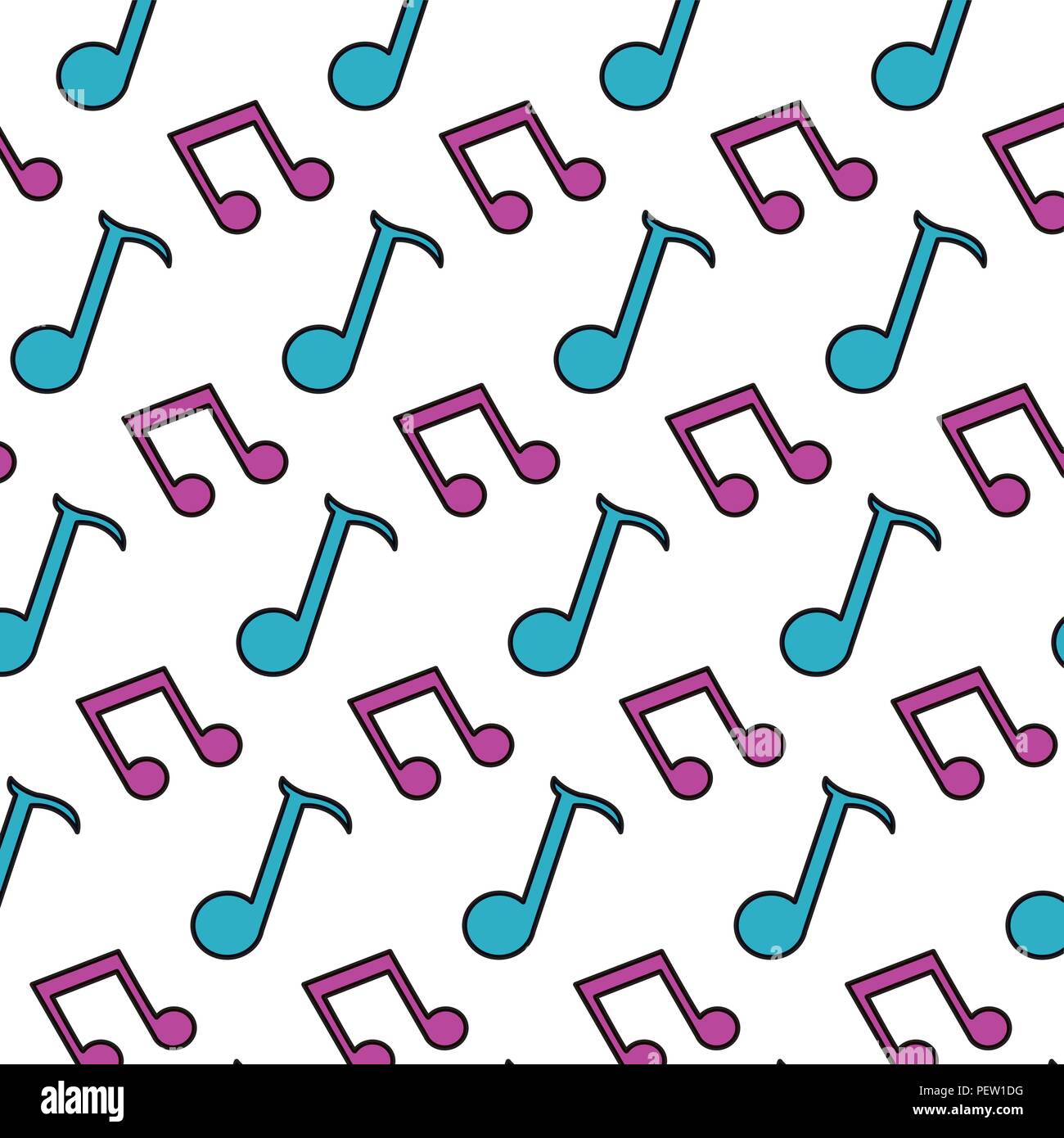 color 2 eighth note and quarter sign background Stock Vector Image ...