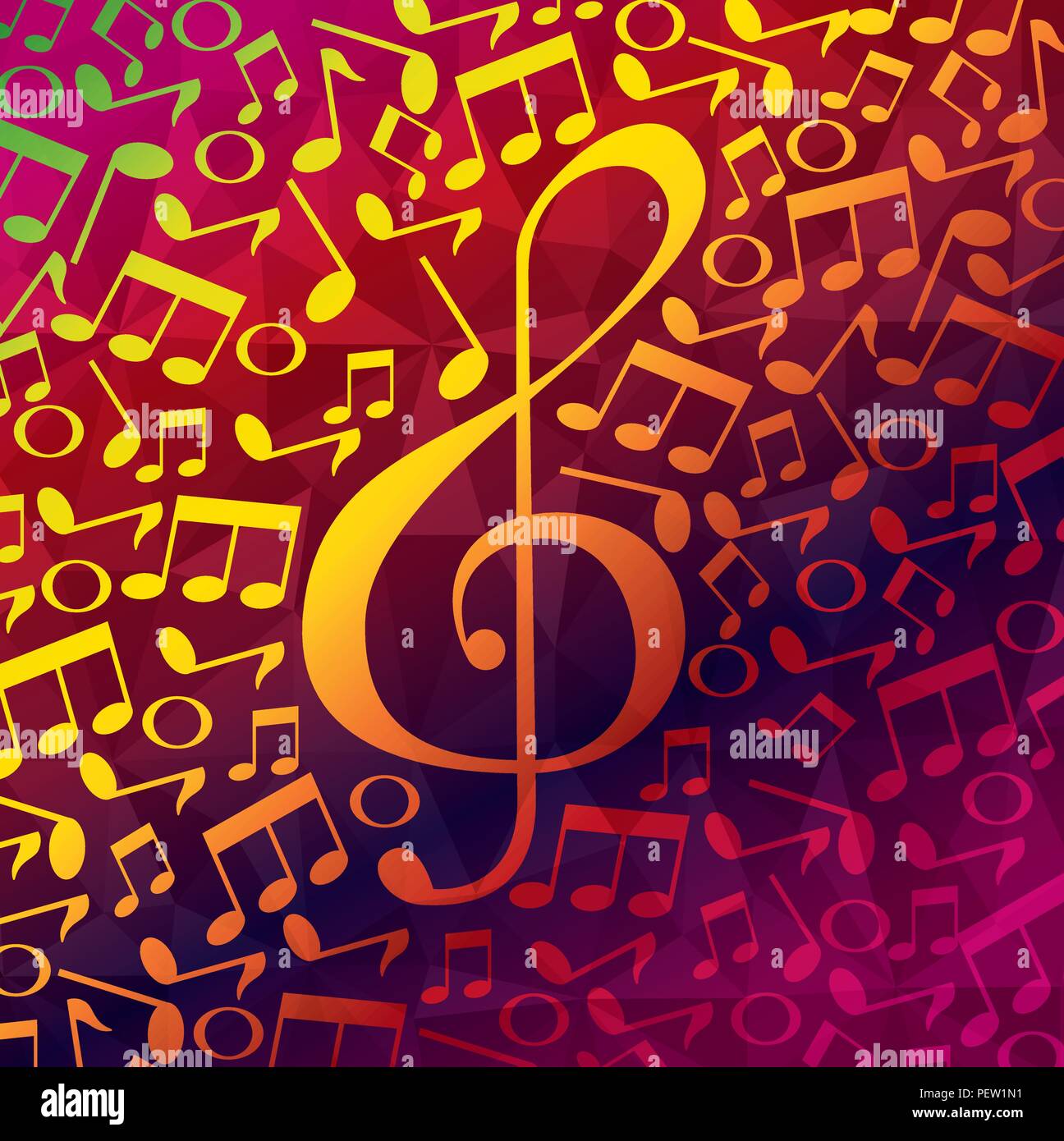 musical partiture notes pattern background vector illustration design ...