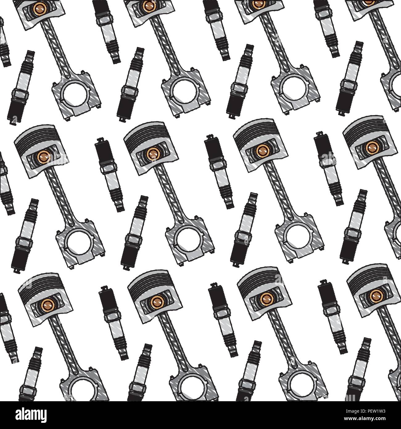 spark plug engine and piston pattern Stock Vector Image & Art - Alamy