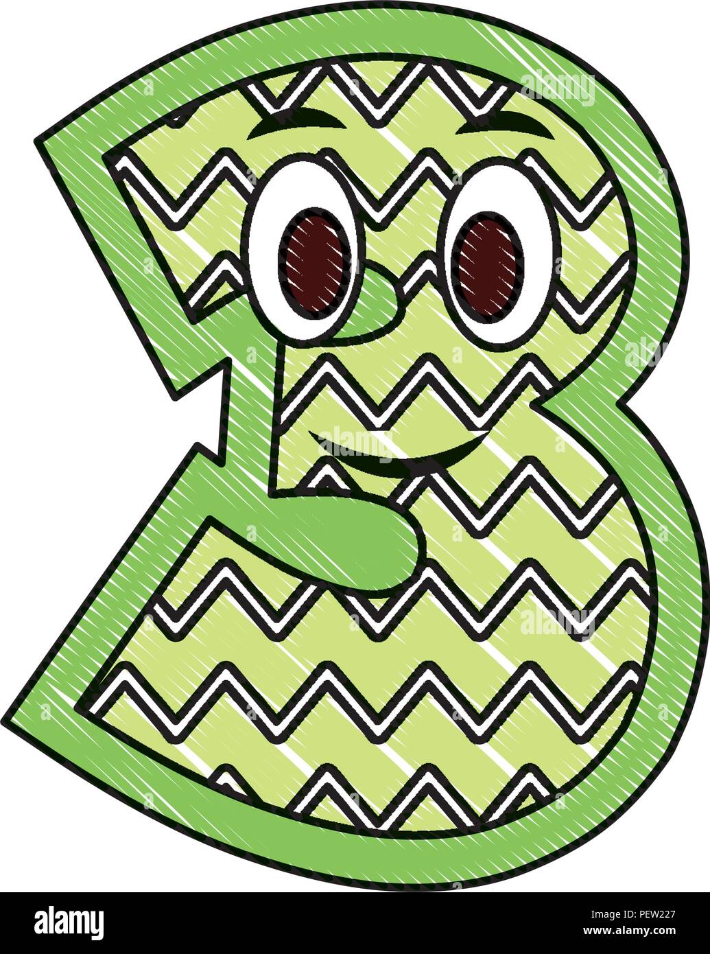 number three kawaii character Stock Vector Image & Art - Alamy