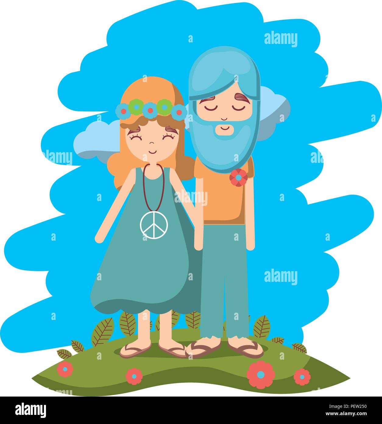 1960s fashion couple hippie hi-res stock photography and images - Alamy