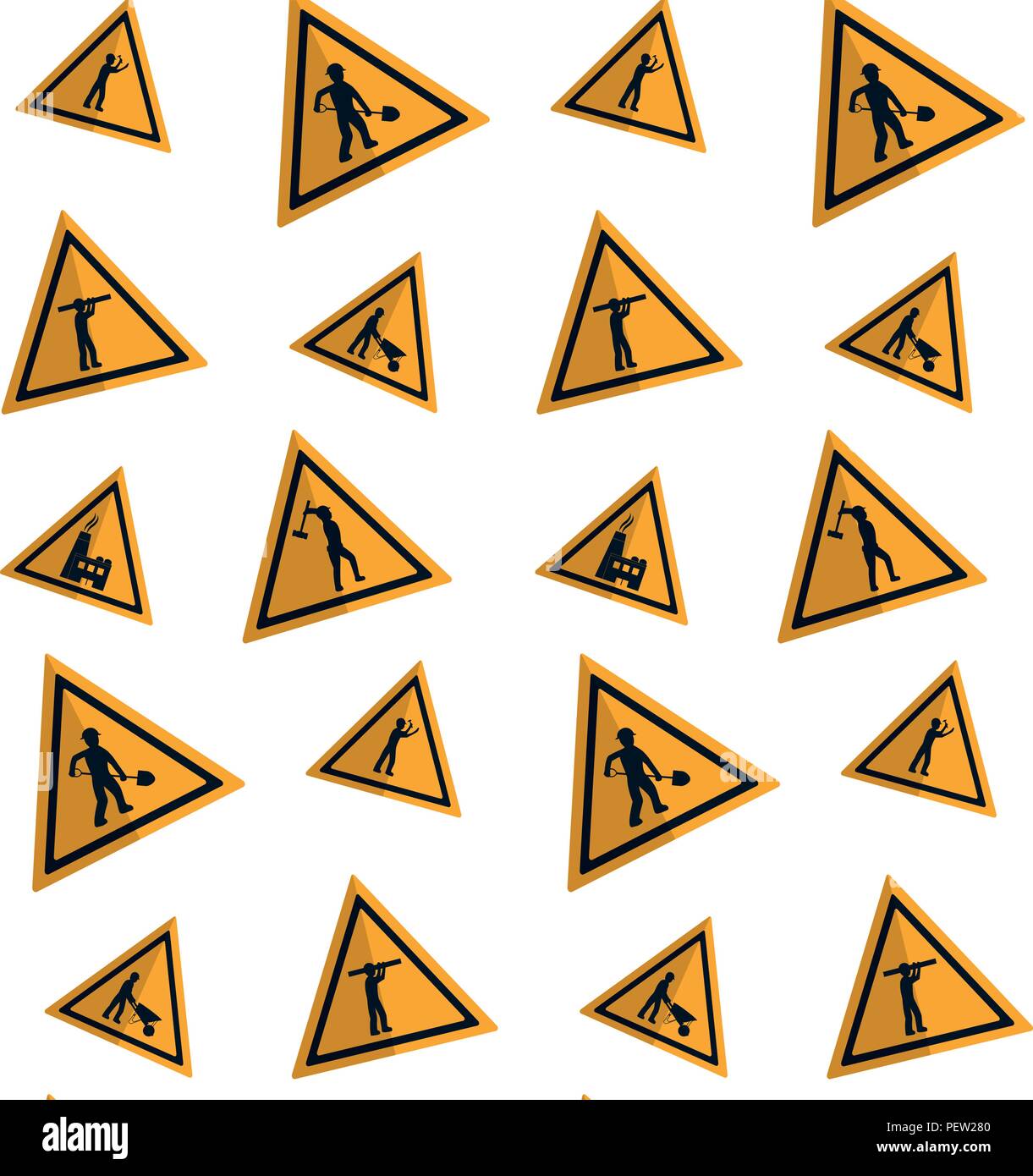 triangle caution emblem to industry maintenance background Stock Vector ...