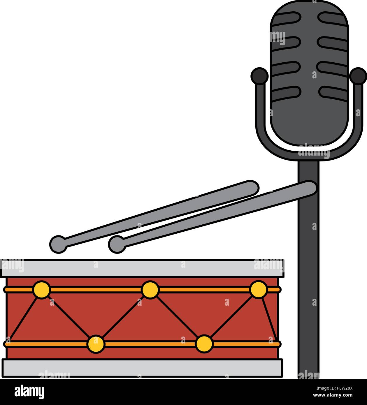 drum instrument with microphone vector illustration design Stock Vector ...