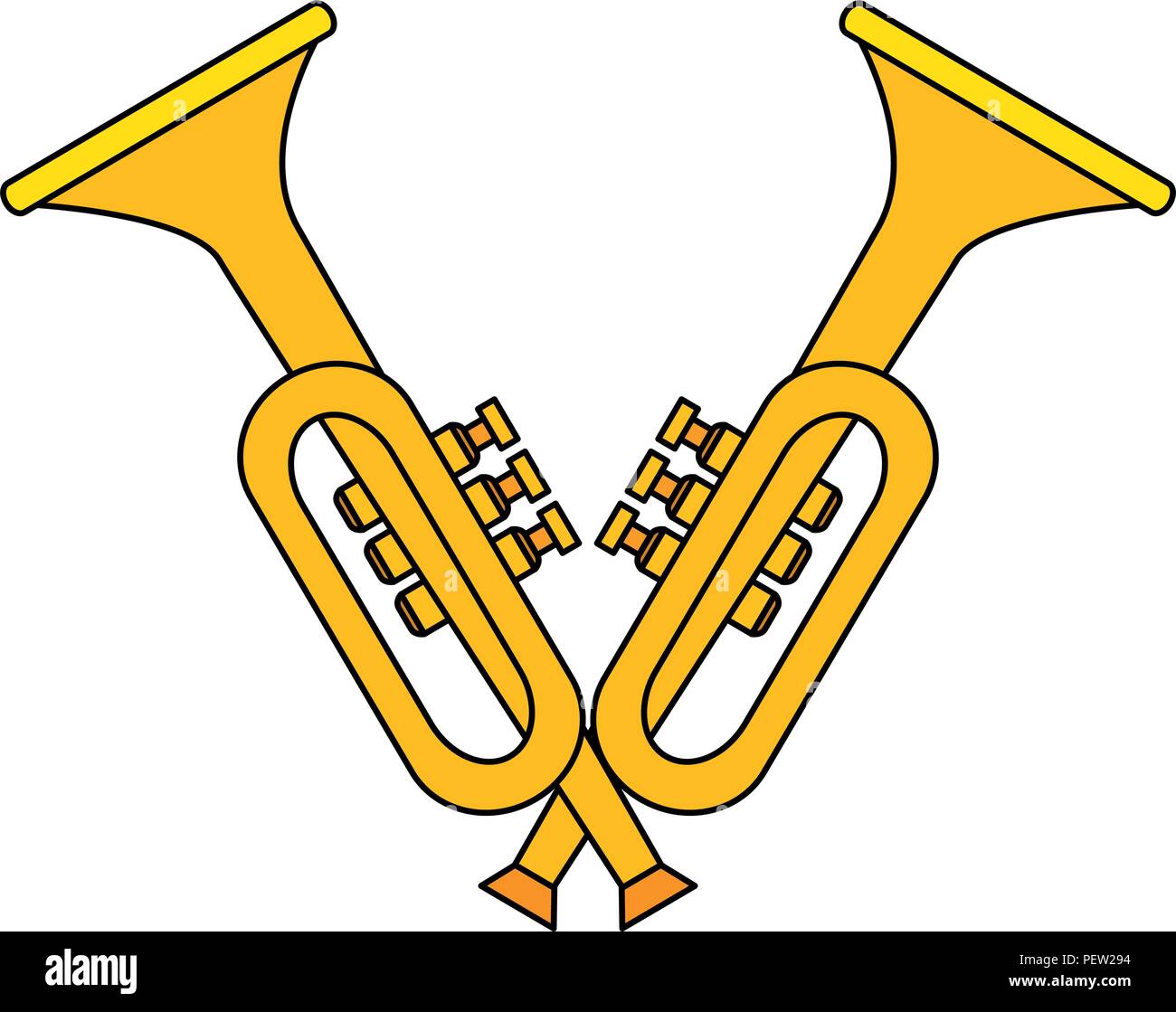 Crossed musical instruments Stock Vector Images - Alamy