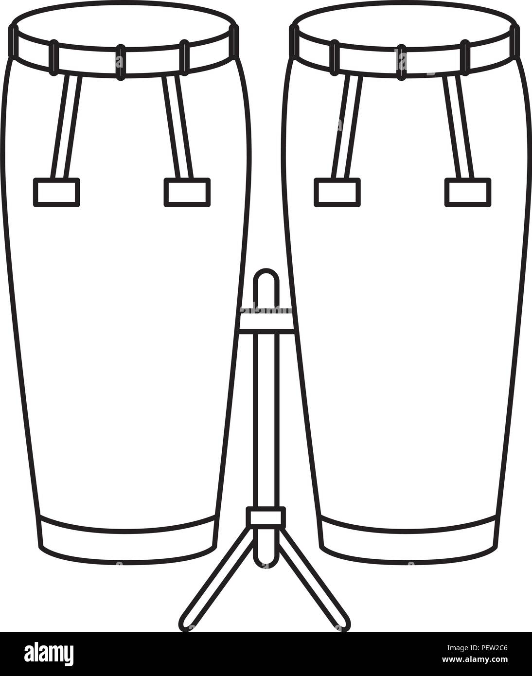 bongo drums tropical instrument vector illustration design Stock Vector ...