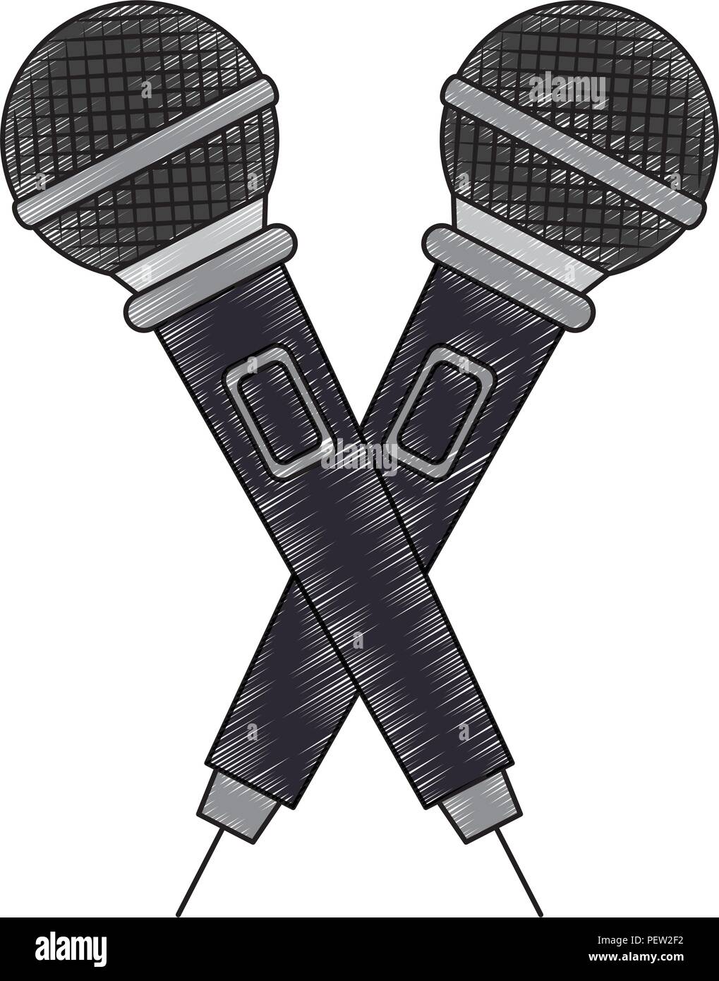 microphones crossed concert musical icon vector illustration design ...