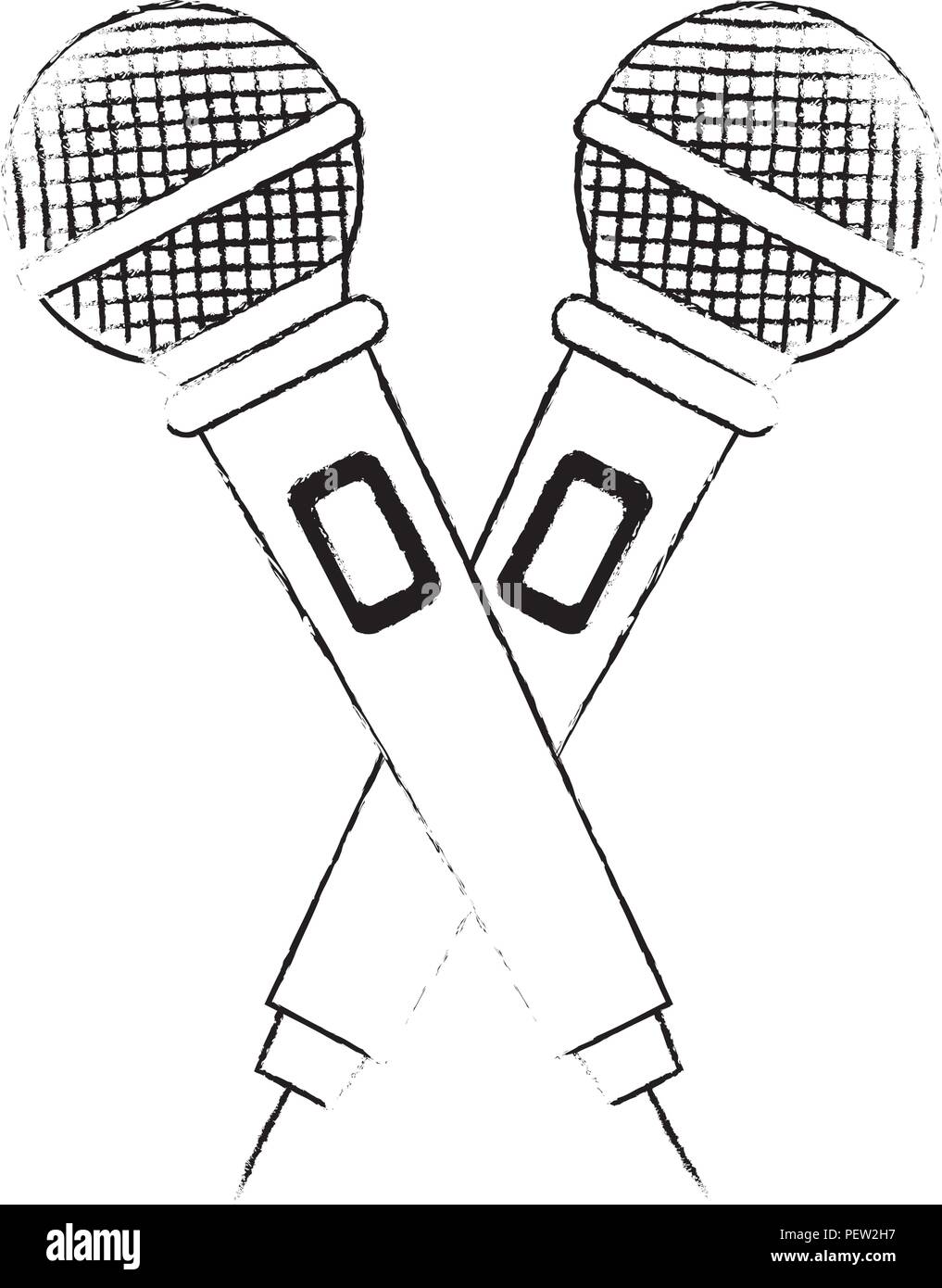 microphones crossed concert musical icon vector illustration design ...