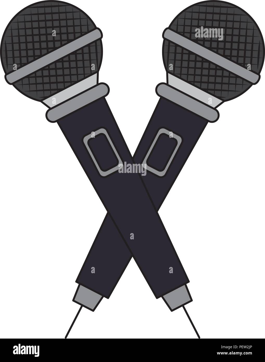 microphones crossed concert musical icon vector illustration design ...
