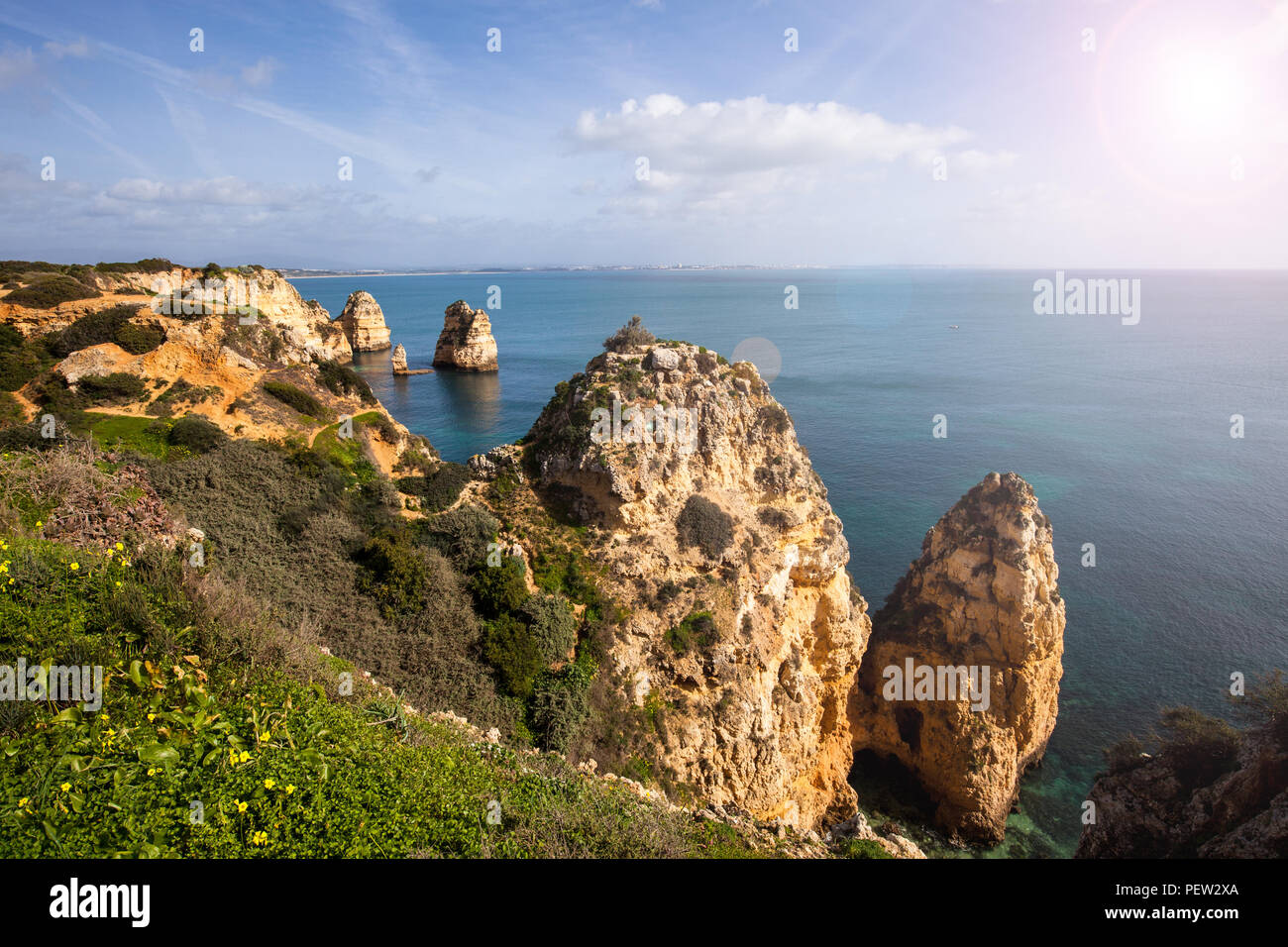 Algarve sunny beach, Portugal Stock Photo - Alamy