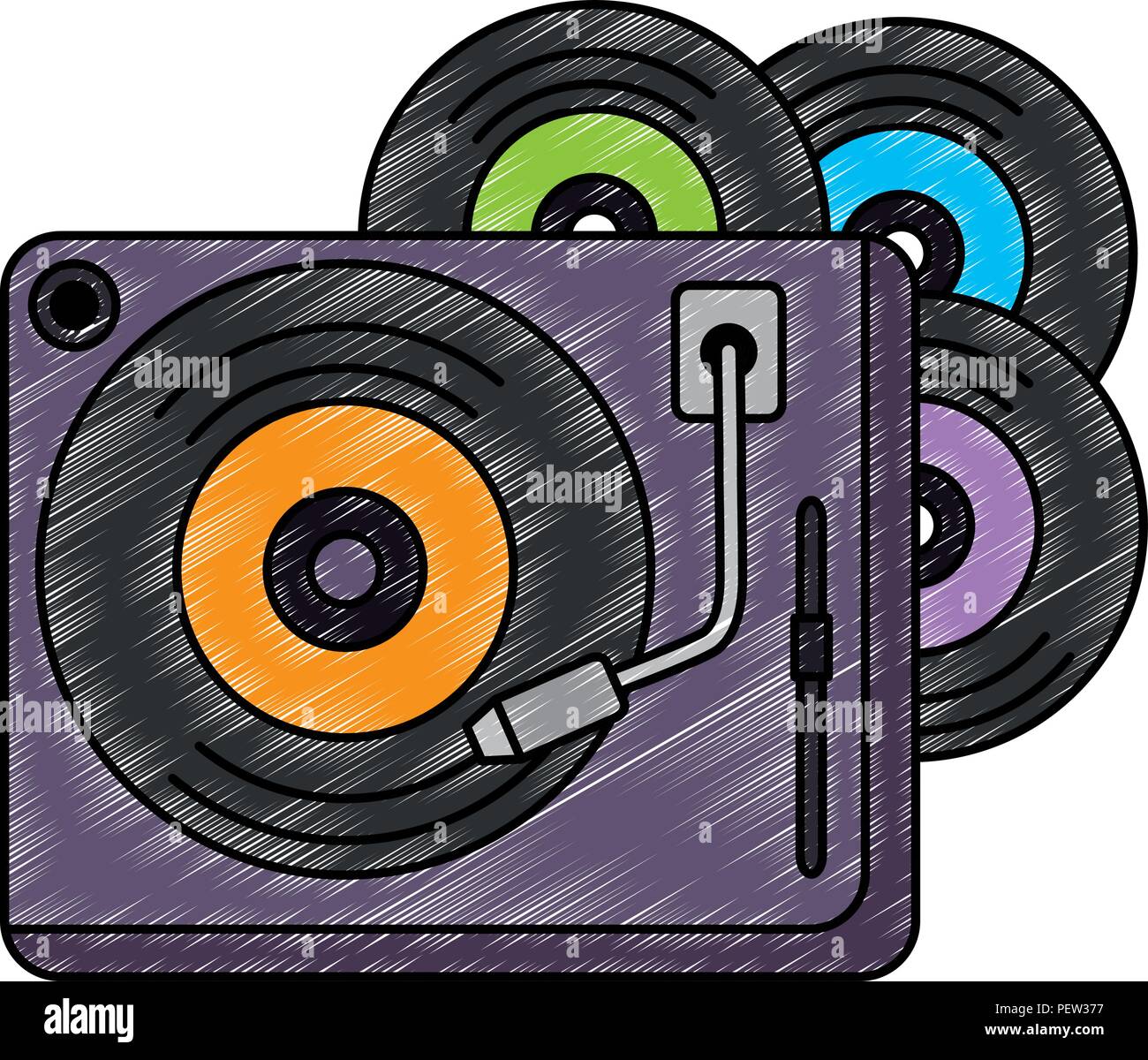 vinyl disks with turntable vector illustration design Stock Vector ...