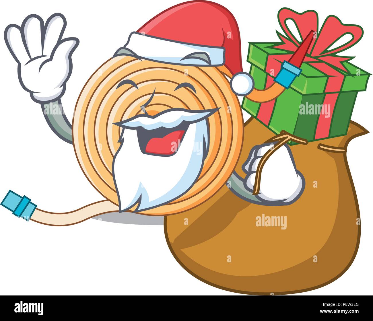 Santa with gift the water hose mascot Stock Vector Image & Art - Alamy