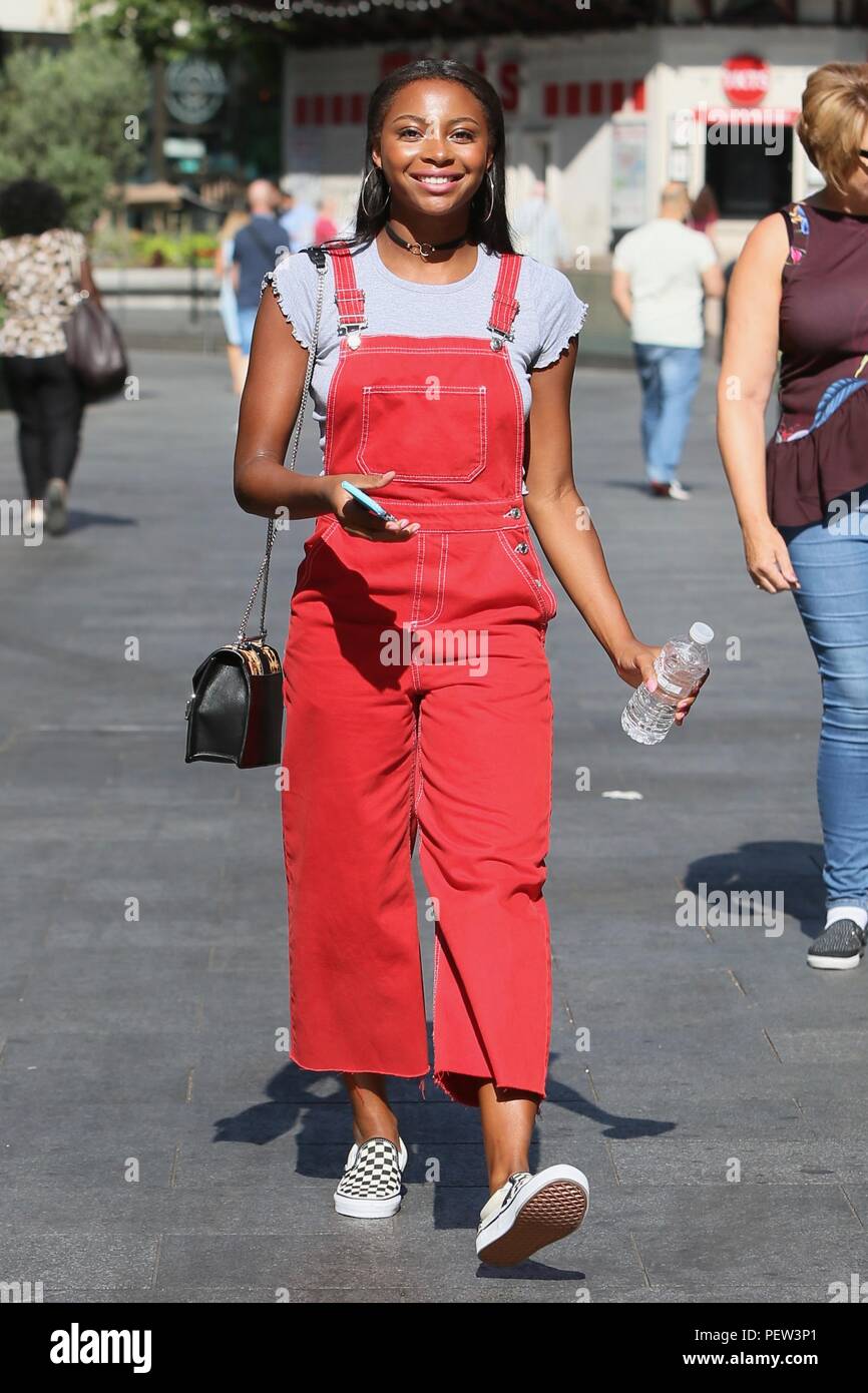 Samira Mighty from Love Island seen leaving Global studios after doing ...