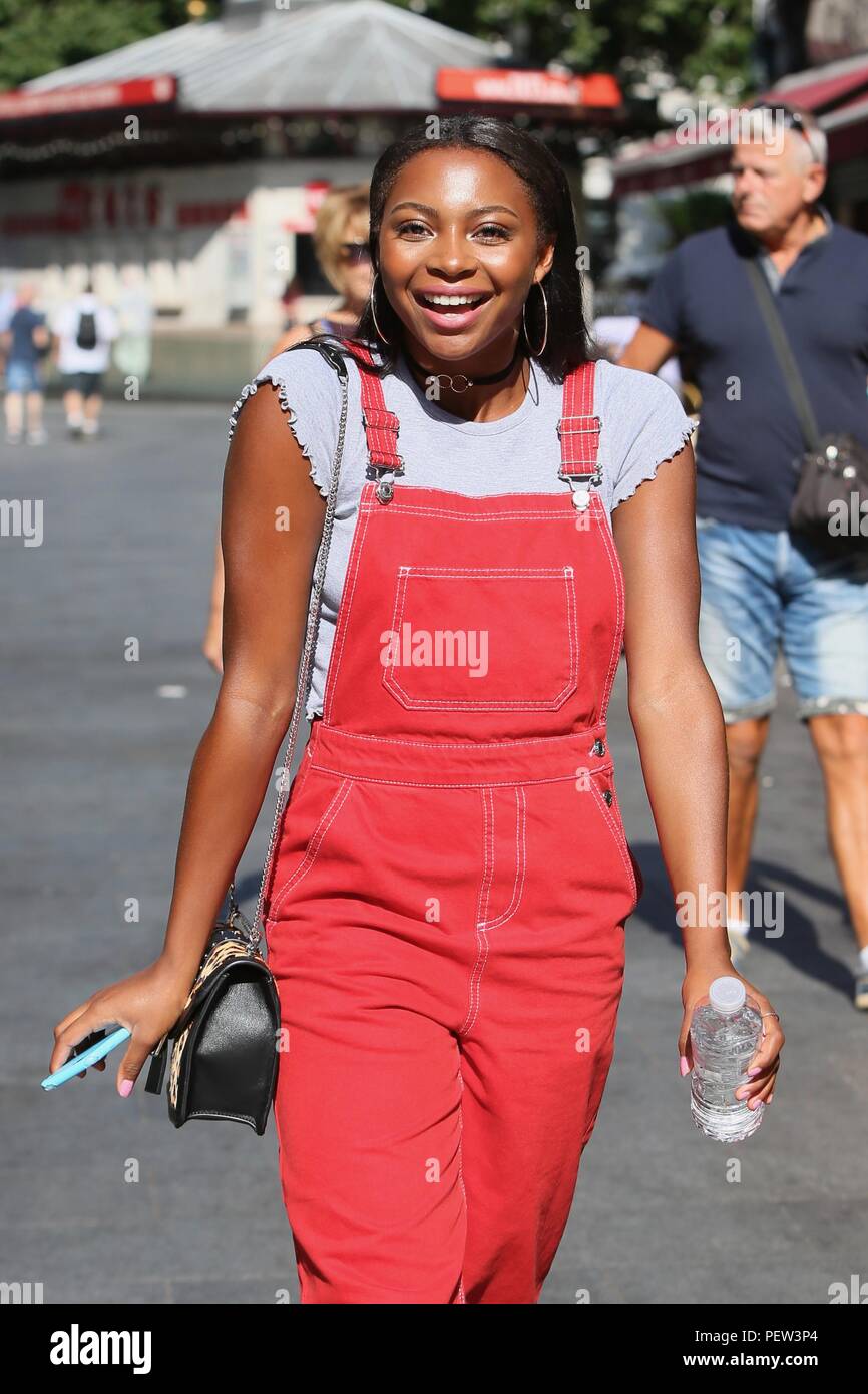 Samira Mighty from Love Island seen leaving Global studios after doing ...