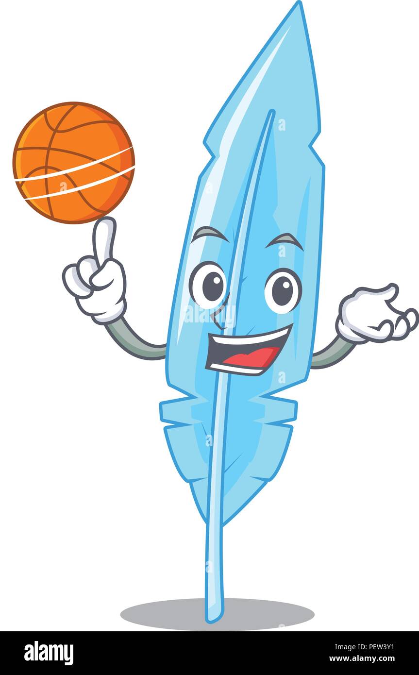 With basketball feather character cartoon style Stock Vector Image ...