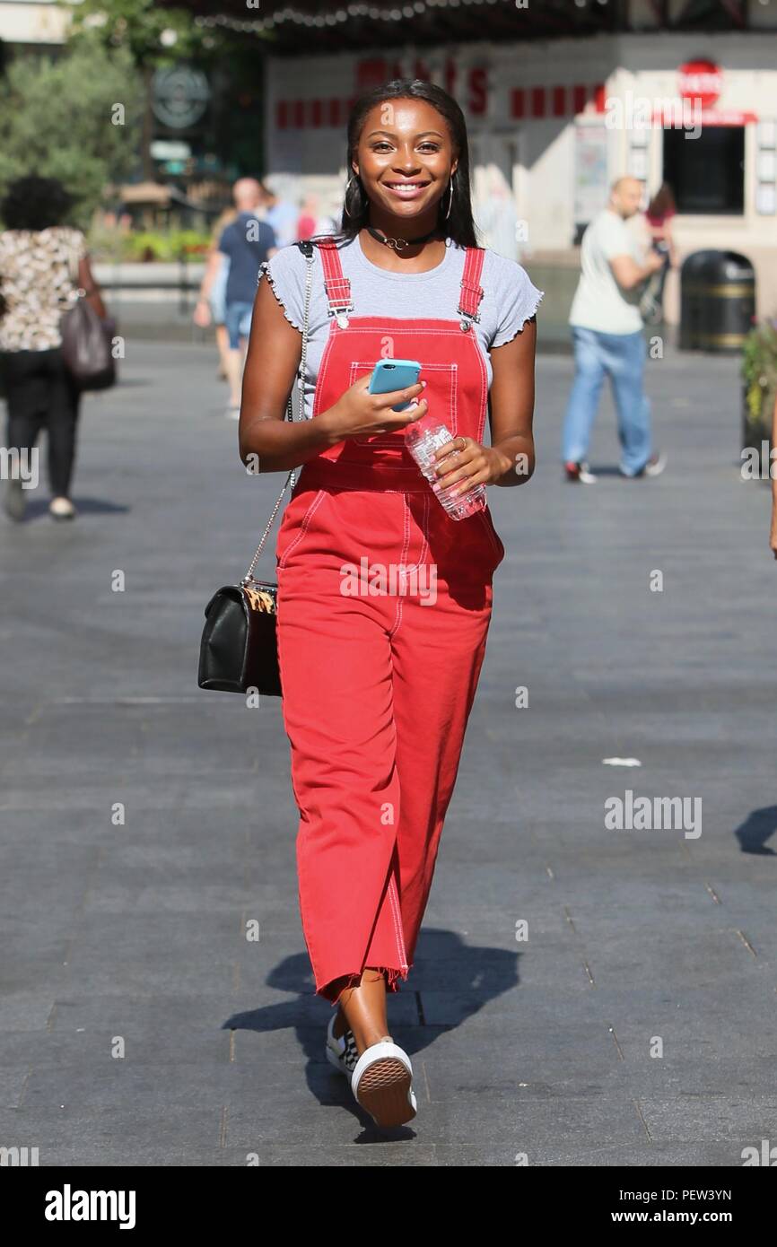 Samira Mighty from Love Island seen leaving Global studios after doing ...