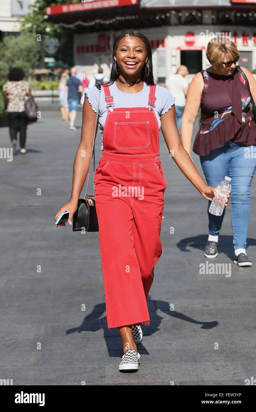 Samira Mighty from Love Island seen leaving Global studios after doing ...