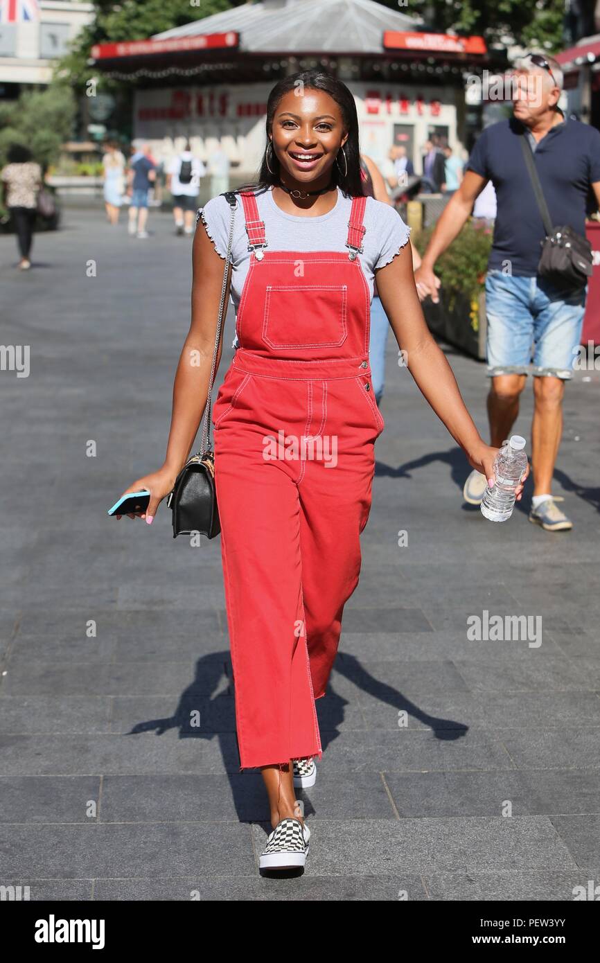 Samira Mighty from Love Island seen leaving Global studios after doing ...