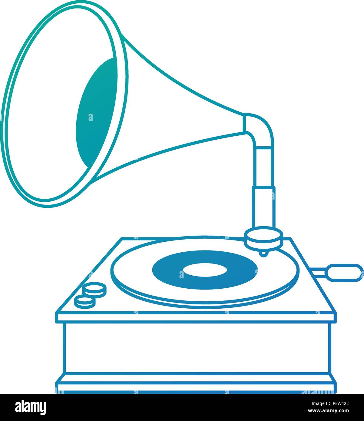 Retro Old Gramophone Horn Stock Vector Images - Alamy