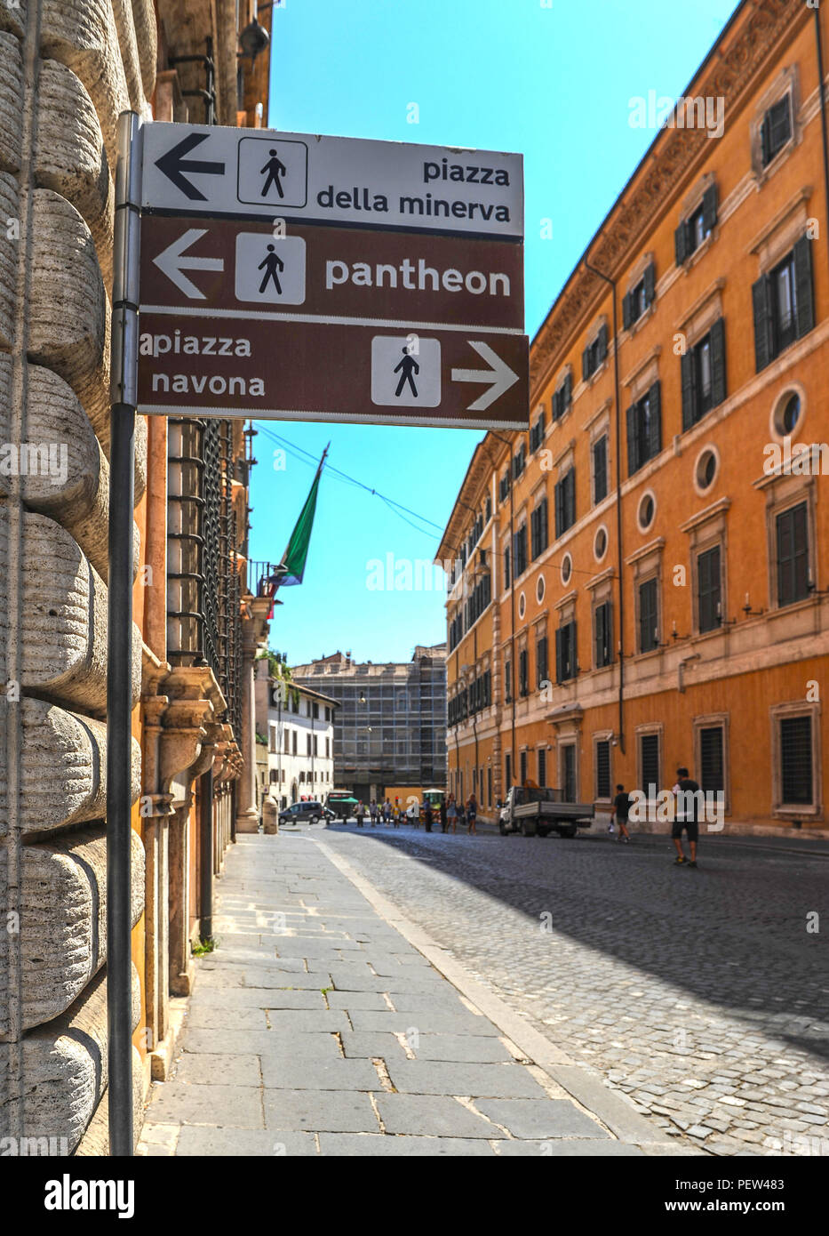 Street signs in the center of Rome Stock Photo - Alamy