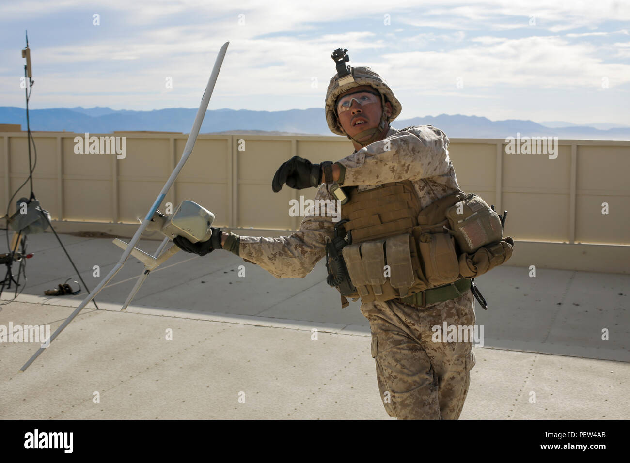 U.S. Marine Corps Gunnery Sgt. Leonel Cuellar, company 1st Sgt. with Lima Company, 3rd Battalion ...