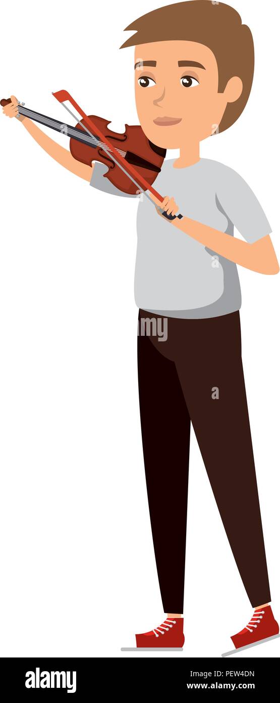 Man holding fiddle Stock Vector Images - Alamy