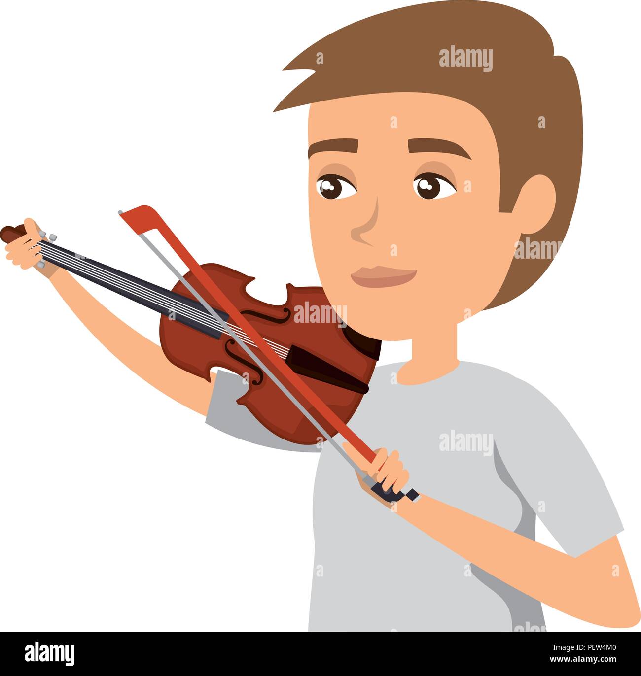 Man holding fiddle Stock Vector Images - Alamy