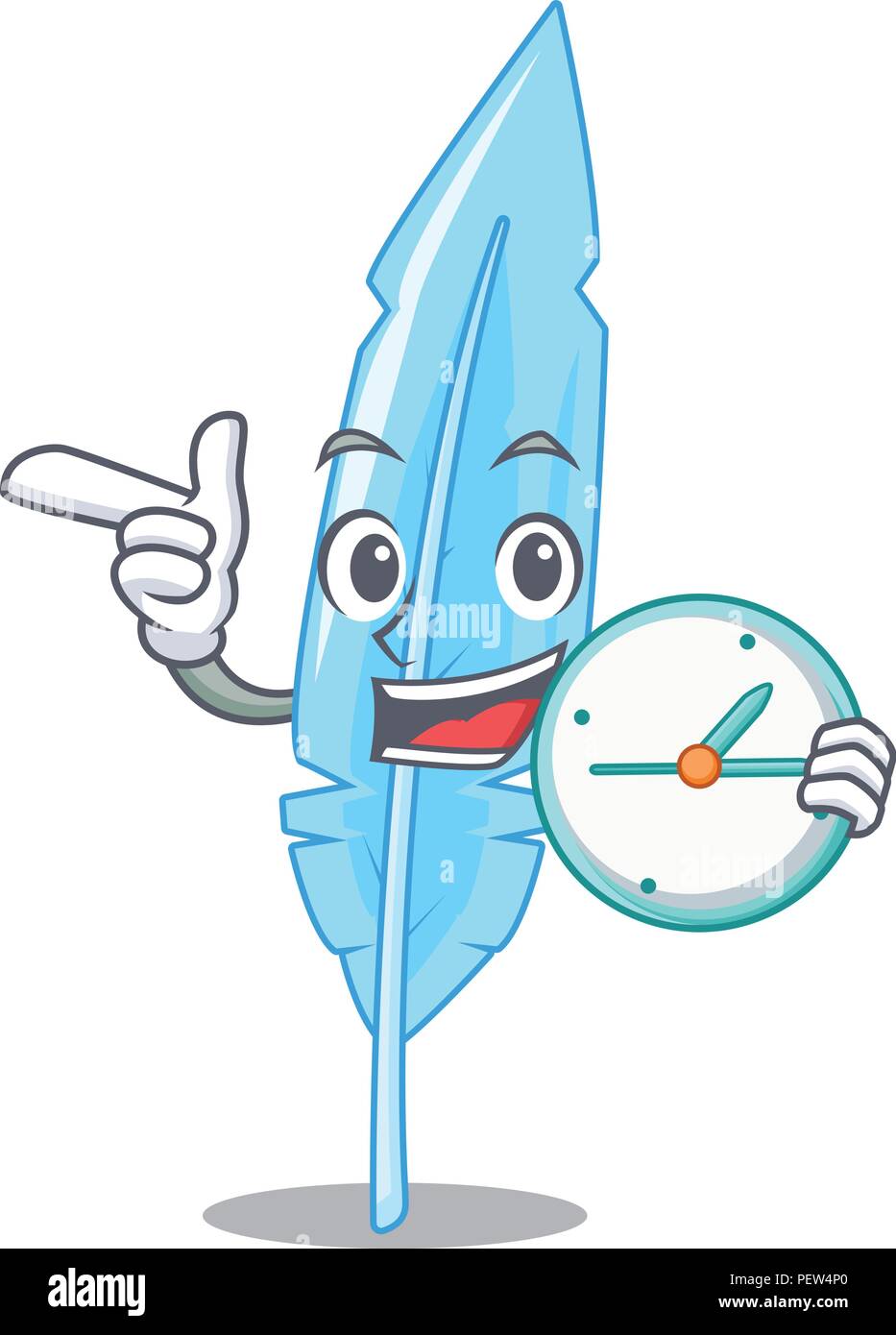 With clock cartoon feather for writing Stock Vector Image & Art - Alamy