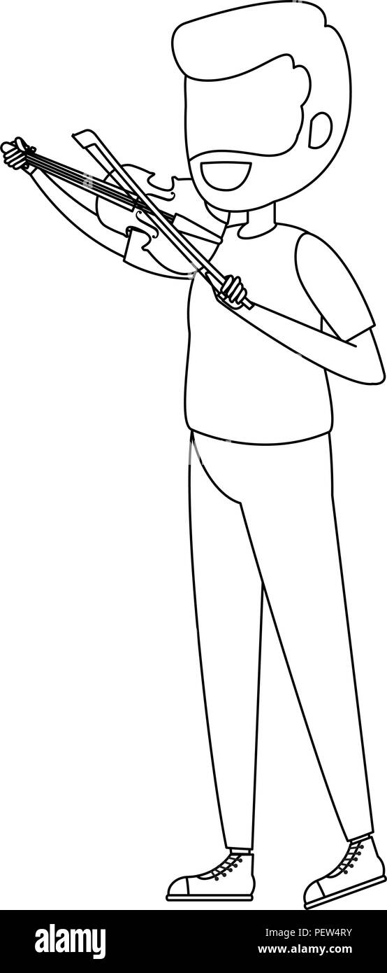 man playing fiddle character Stock Vector Image & Art - Alamy