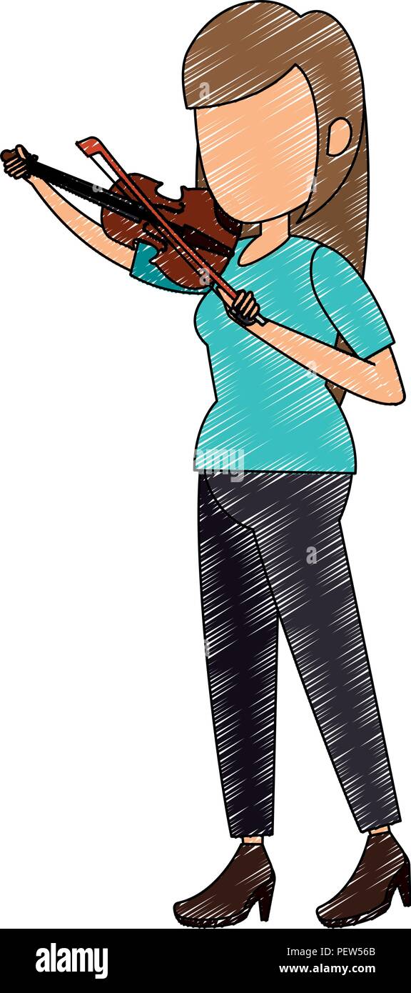 woman playing fiddle character Stock Vector Image & Art - Alamy