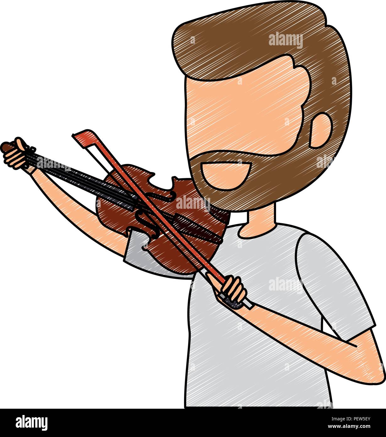 Man holding fiddle Stock Vector Images - Alamy