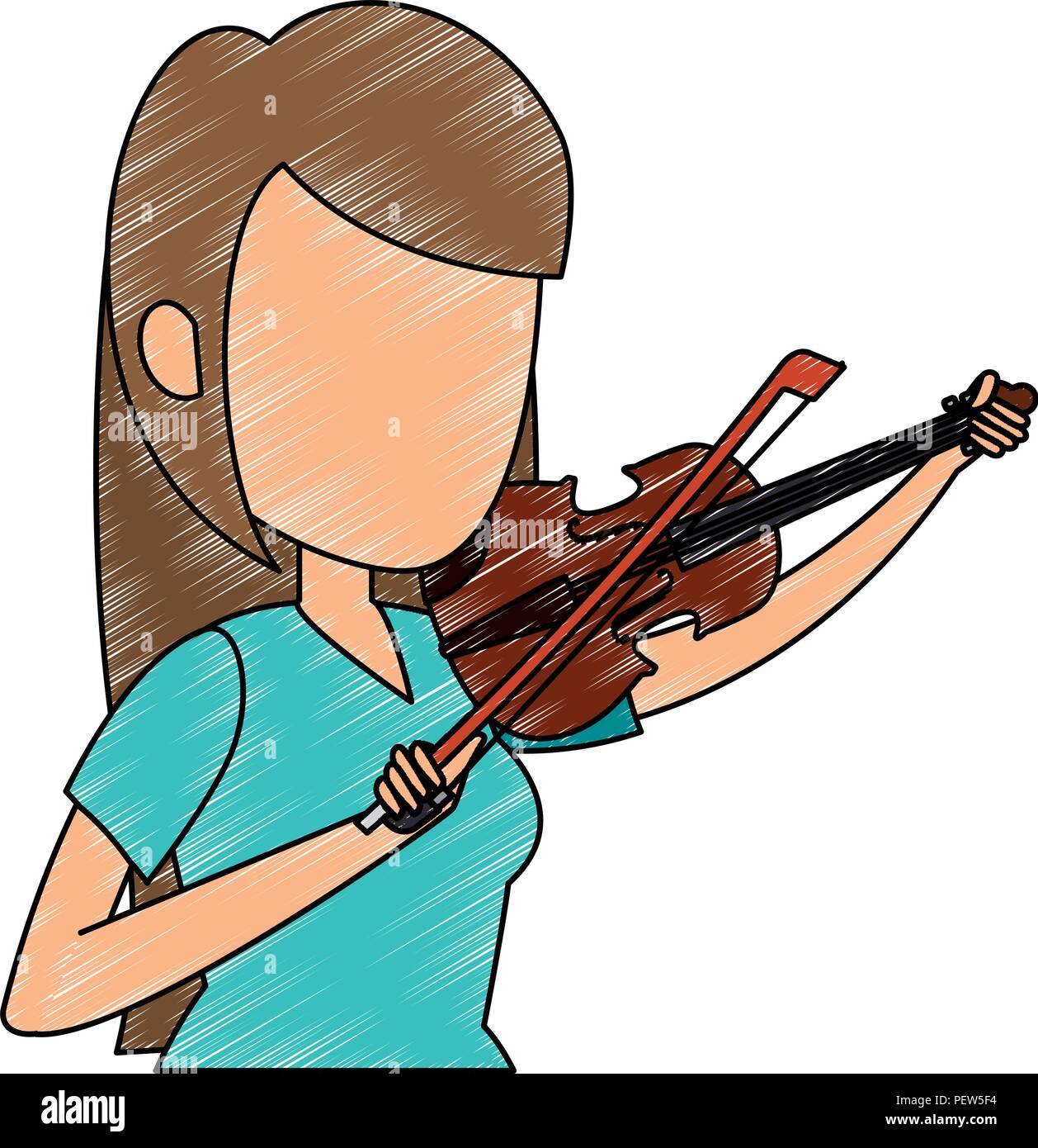 woman playing fiddle character Stock Vector Image & Art - Alamy