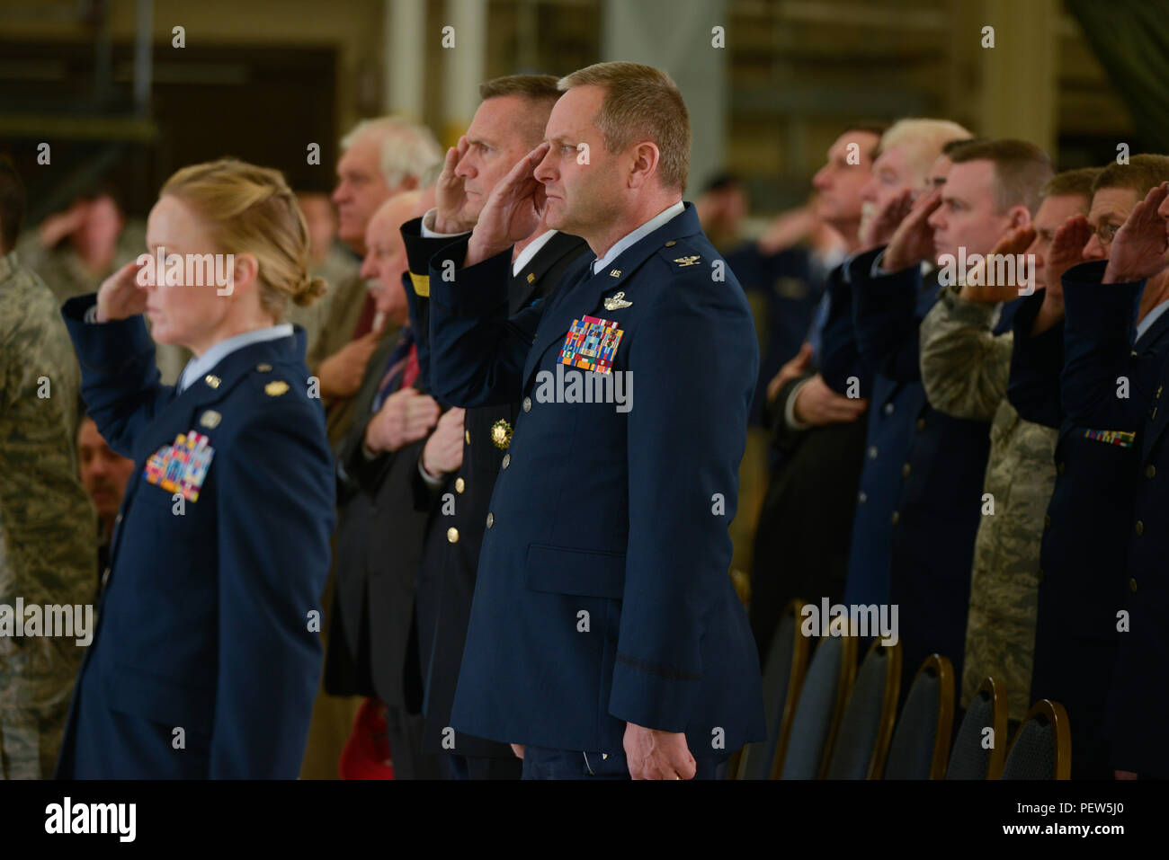 Members of the 105th Airlift Wing and 106th Rescue Wing pay their ...