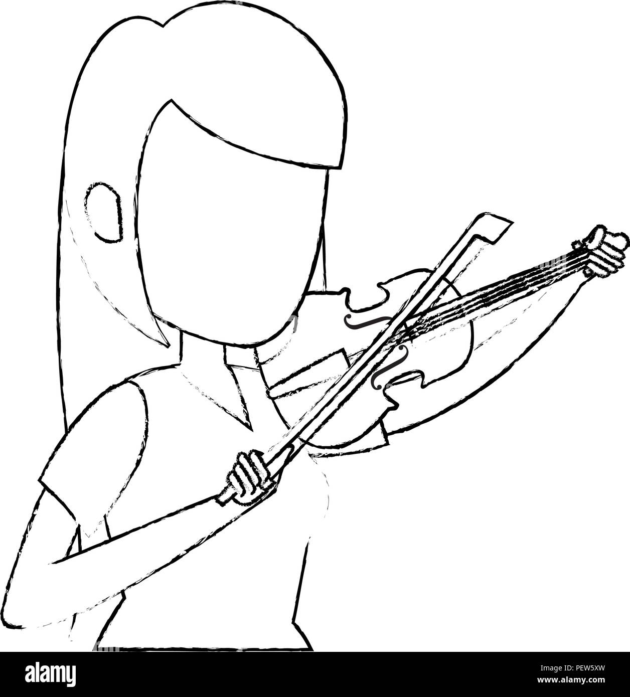 Woman playing the fiddle Black and White Stock Photos & Images - Alamy