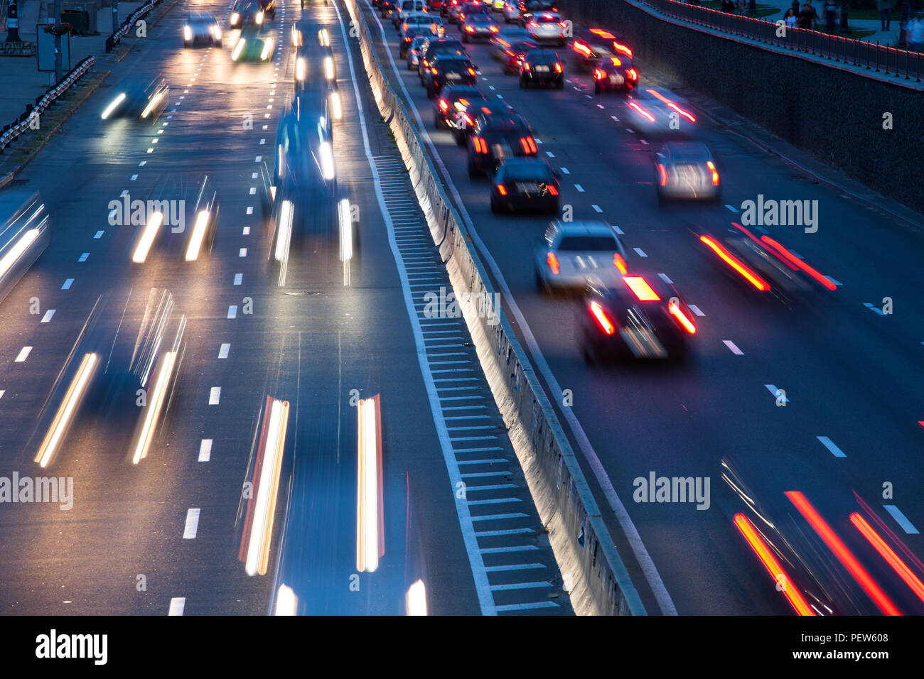 Car traffic light at night city Stock Photo - Alamy