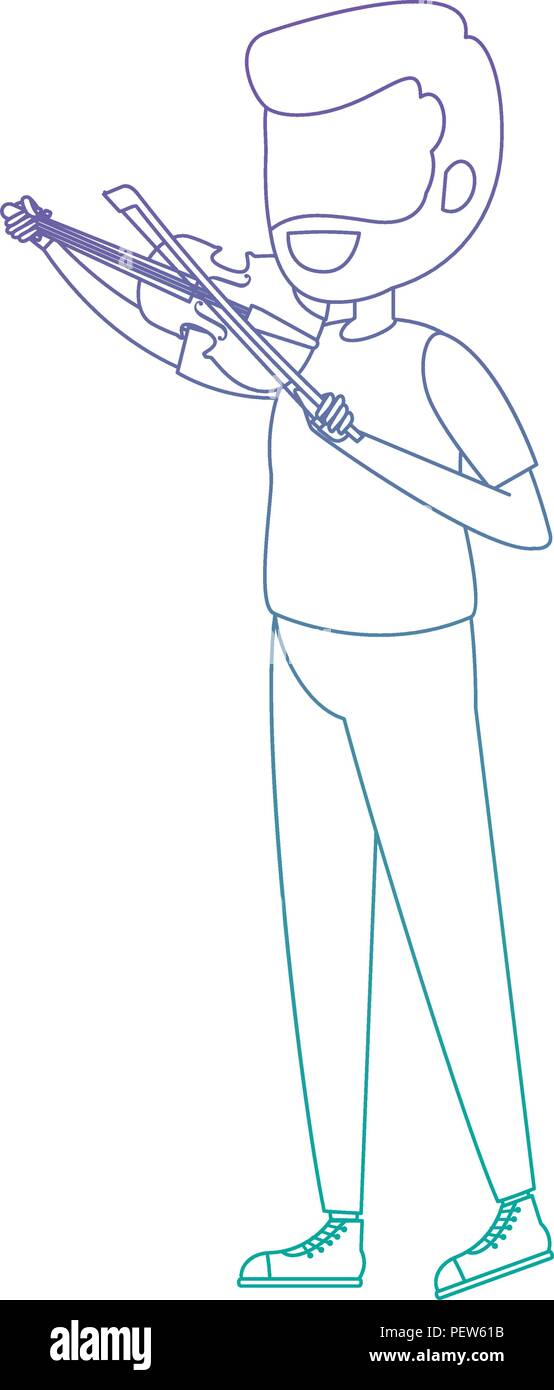 Man holding fiddle Stock Vector Images - Alamy