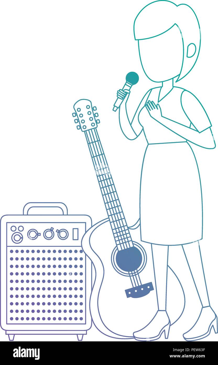 Lady singing sketch hi-res stock photography and images - Alamy