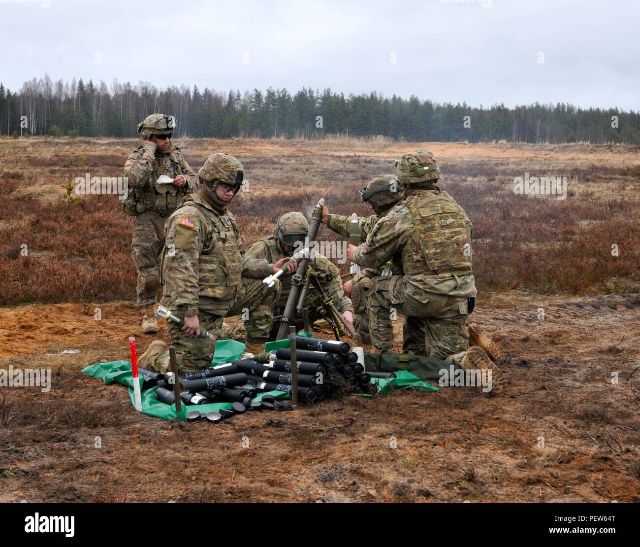 Soldiers of Mortar Platoon, Headquarters and Headquarters Troop, 3rd ...