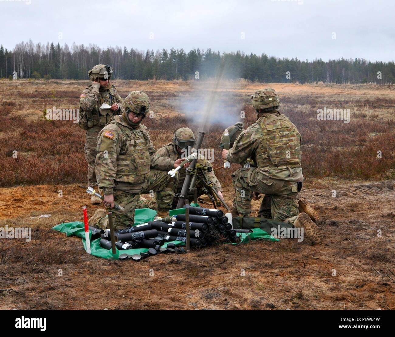 Soldiers of Mortar Platoon, Headquarters and Headquarters Troop, 3rd ...